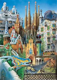 Puzzle EDUCA: Puzzle de 1000 piezas Puzzle Barcelona Monumentos Gaudi ...